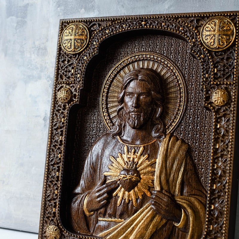 Wooden Religious Carving - Etsy UK