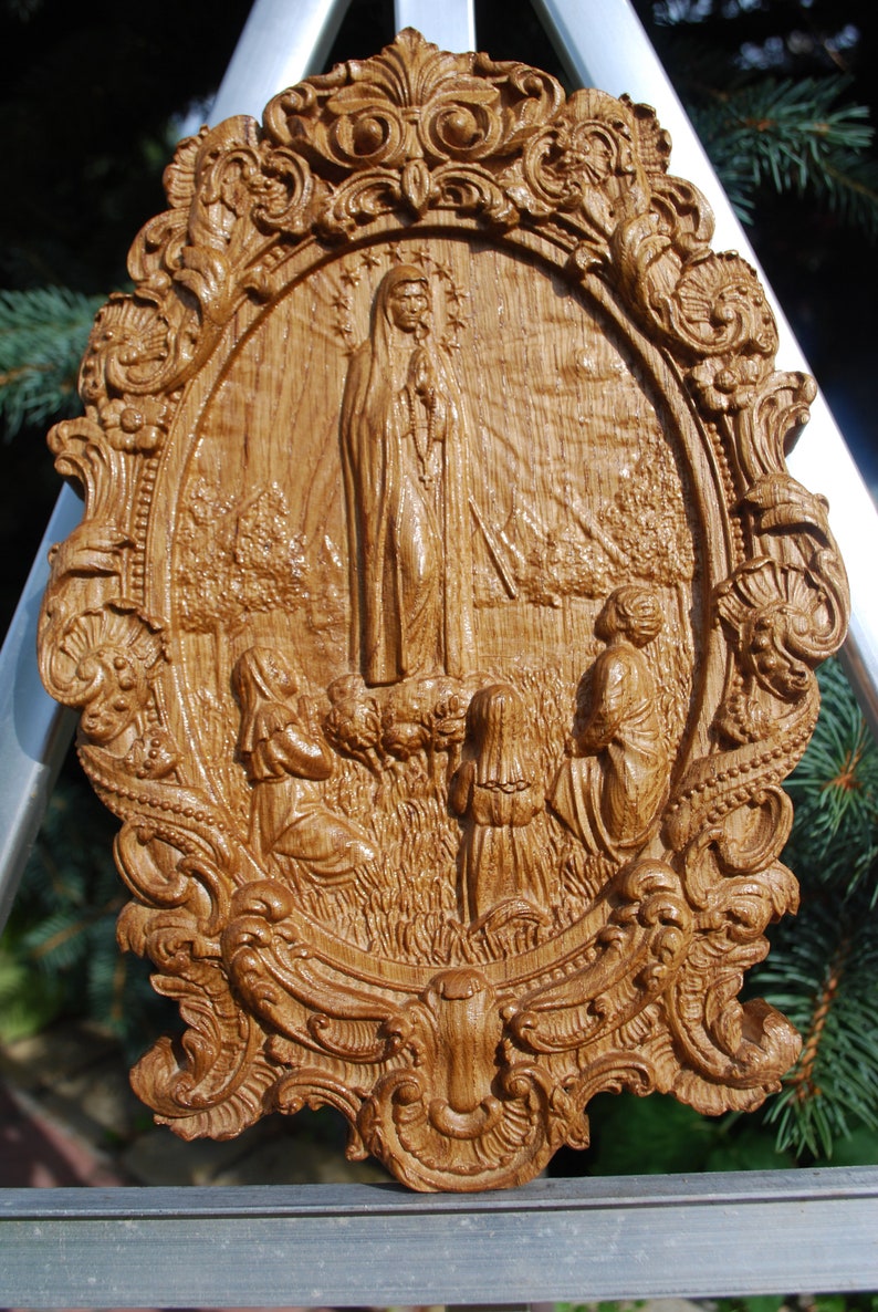 Our Lady of Fatima Catholic Wood Carved Religious Icon Wall | Etsy