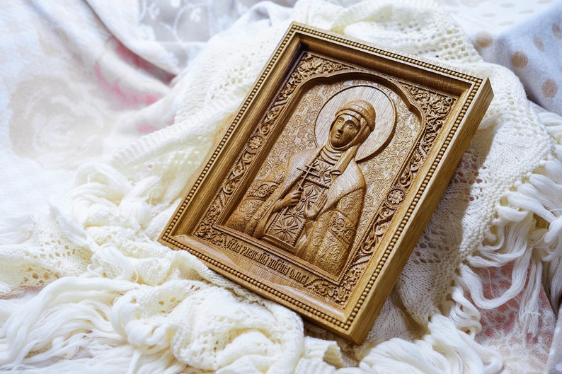 Saint Ukrainian Princess Olga Wood Carvings Orthodox Icon - Etsy