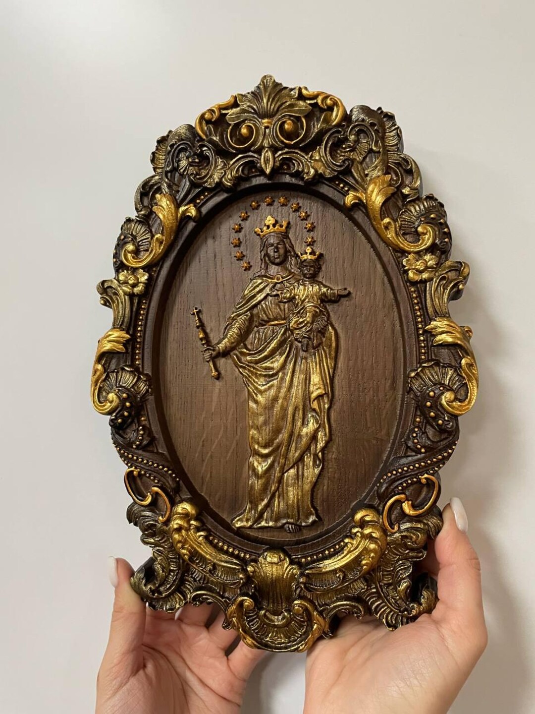 Our Lady of Victory Icon: Wooden Virgin Mary Wall Art Personalized, XS ...