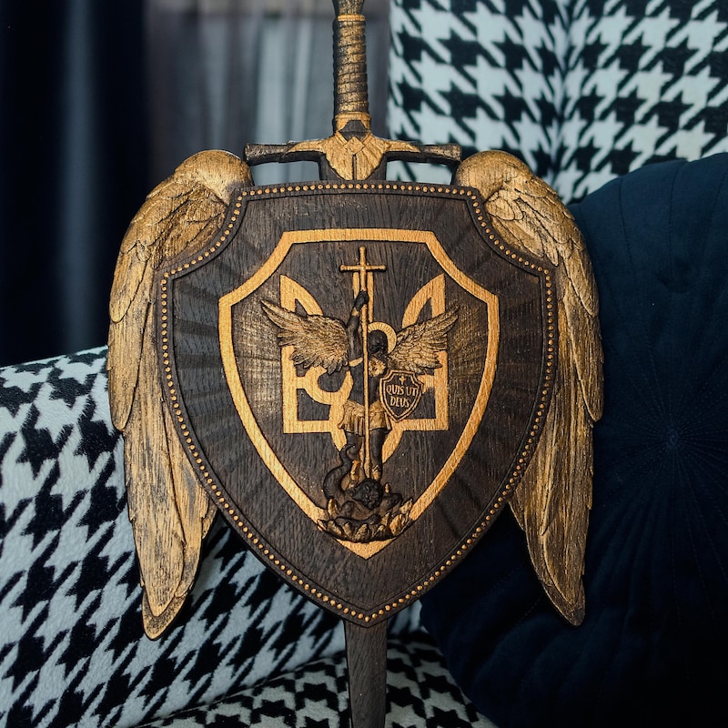 Saint Michael Wooden Art - Etsy UK