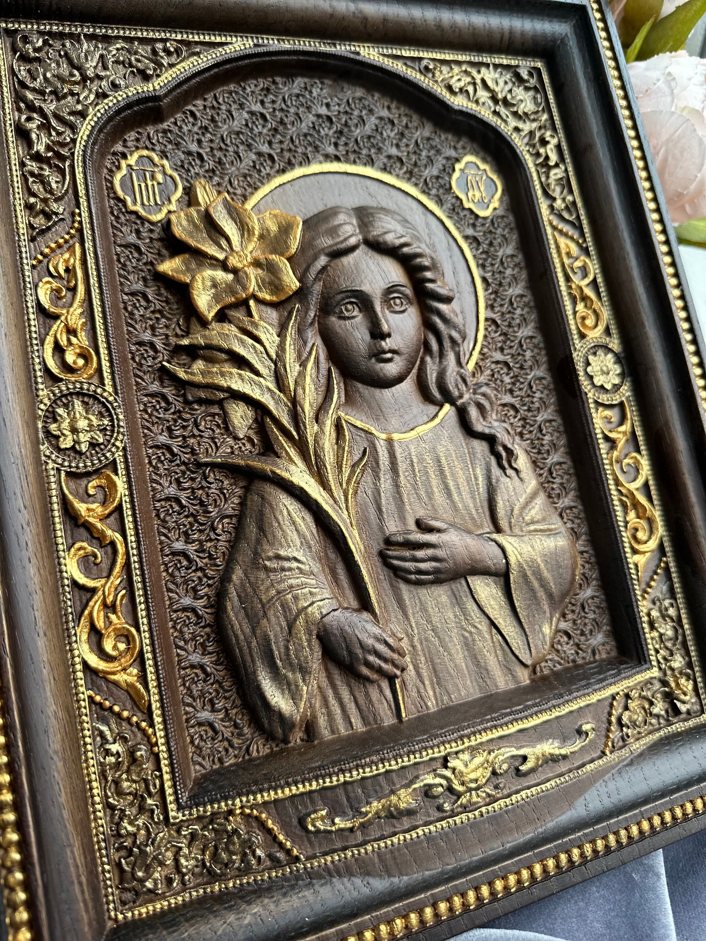 Saint Mary Goretti Girl Wood Carving Religious Catholic Icons of Our ...