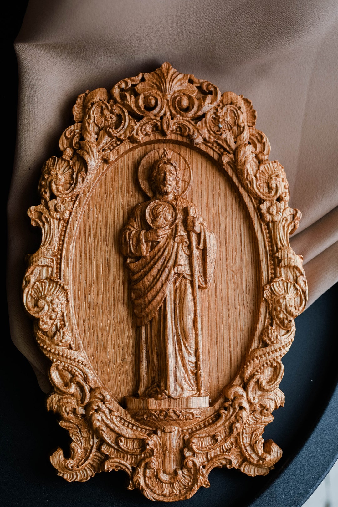 Saint Jude Wood Carved Religious Icon Wall Hanging Art Work Religious ...