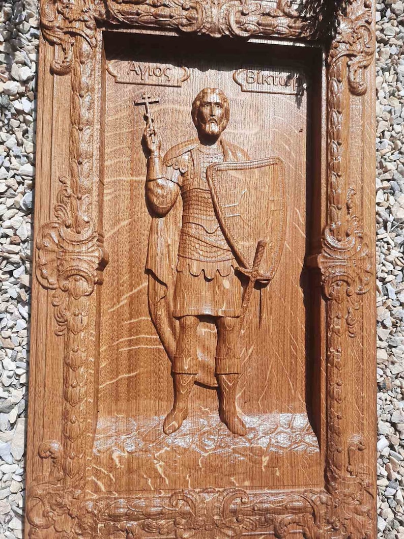 Saint Victor Wood Carving, Religious Icon, Personalized Gift - Etsy