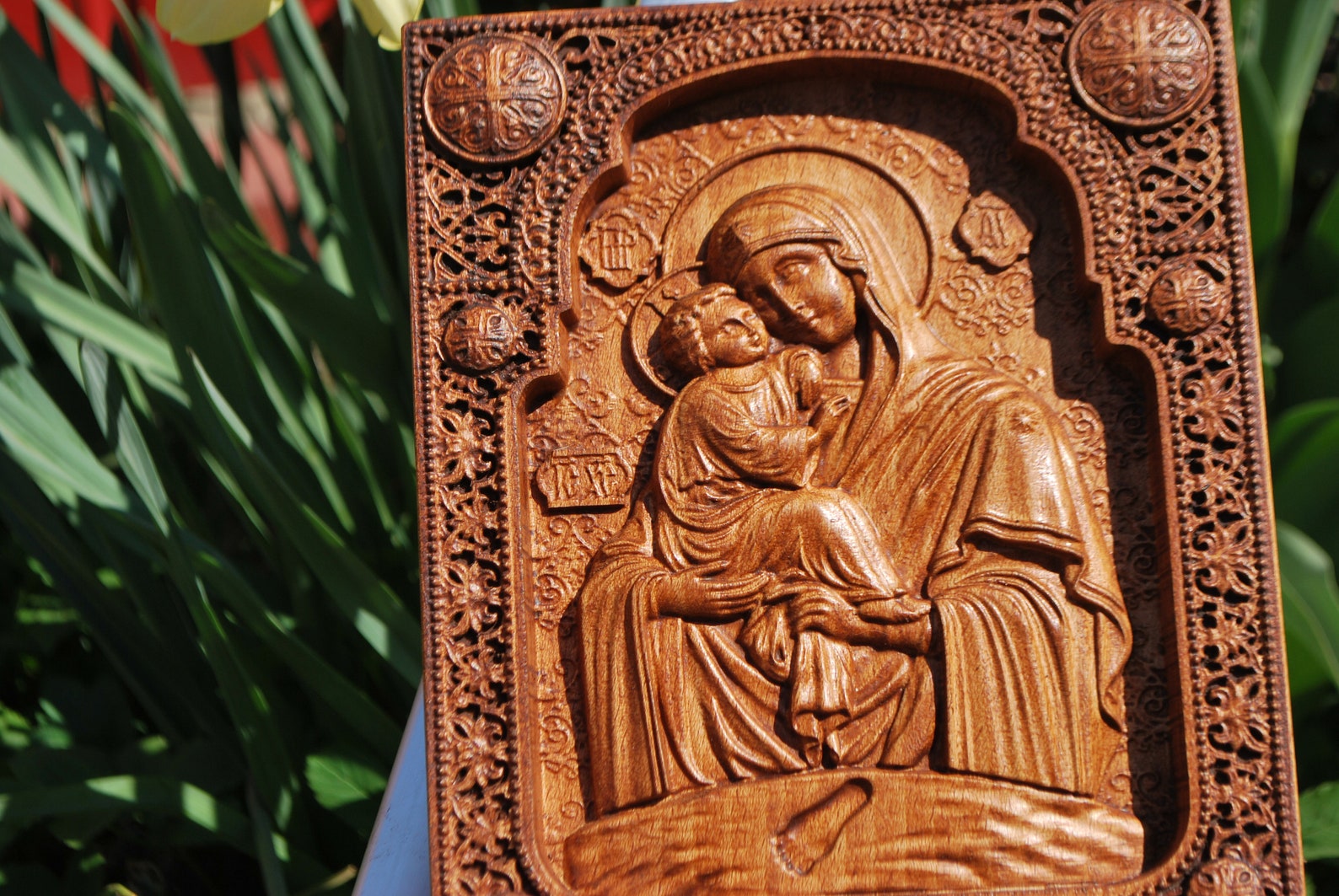 Our Lady of Pochaev Icon: Wooden Wall Hanging, Personalized Christian ...