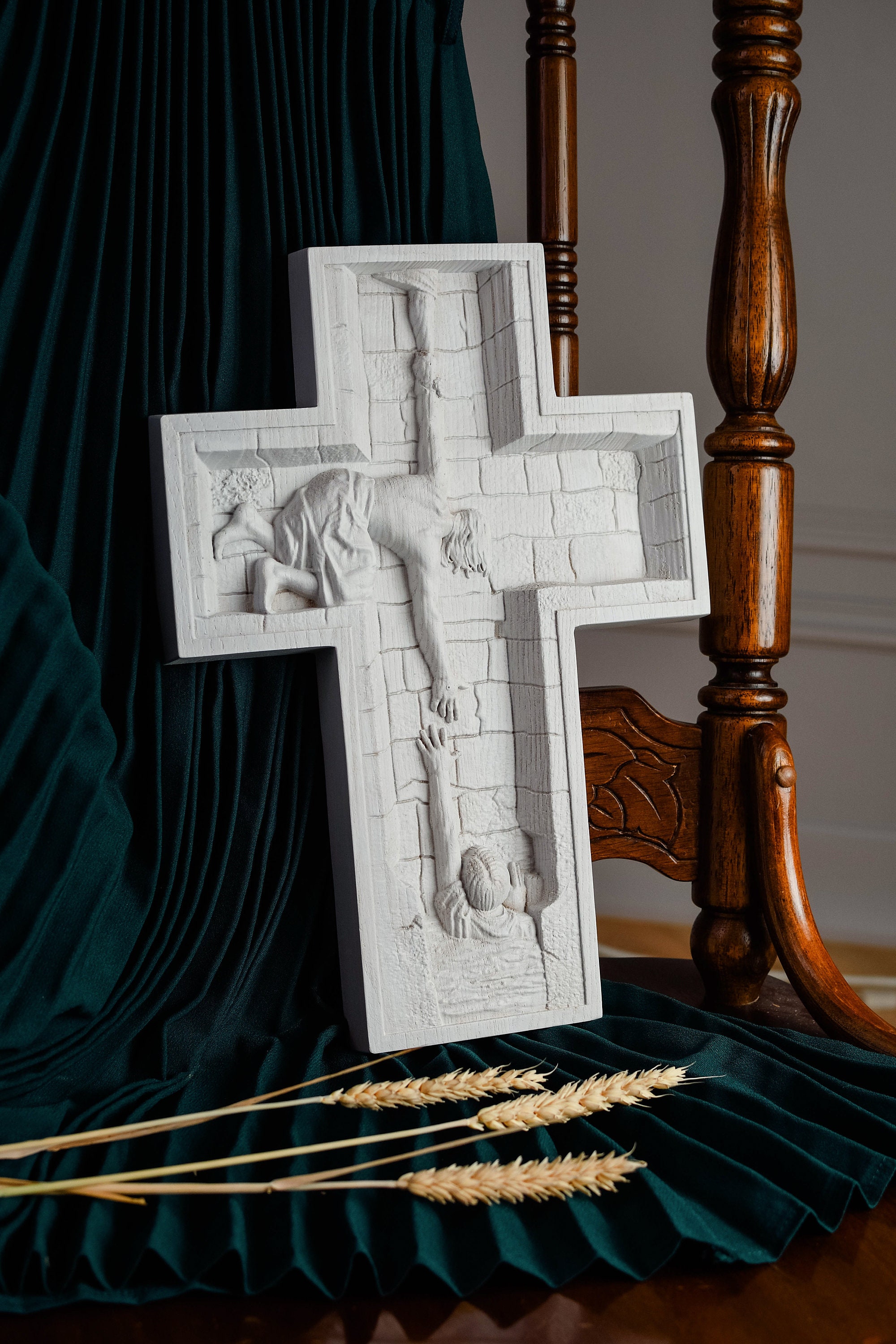 Oak Wood Jesus Cross: Religious Christian Home Decor Personalized, 7 ...