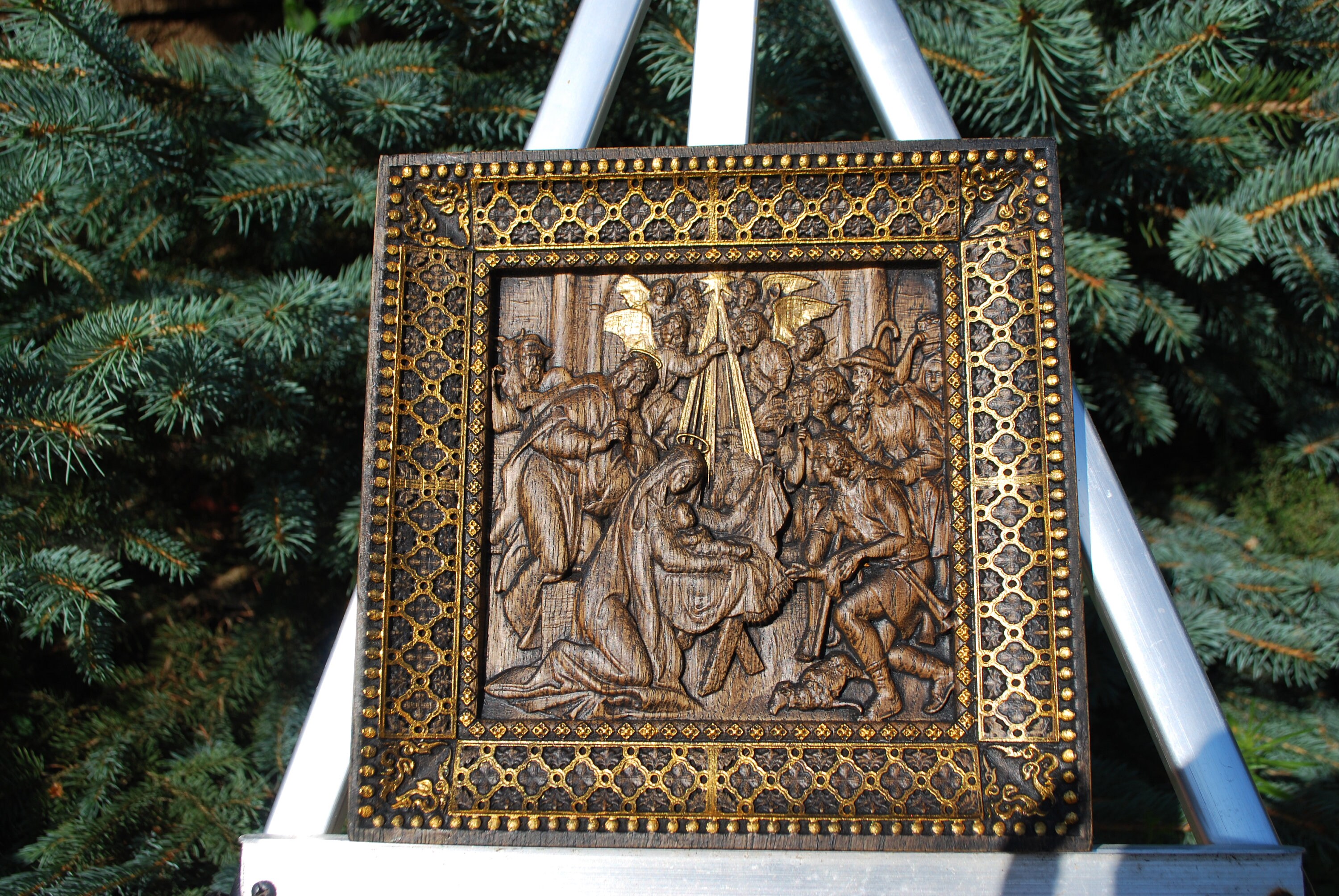 Nativity Religious gift wood carving Holy family Nativity | Etsy