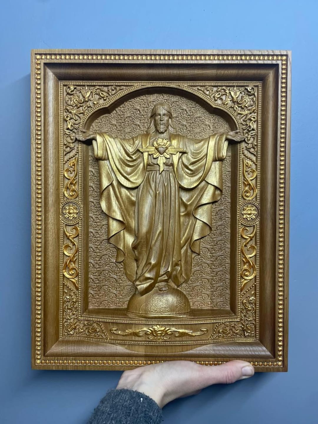 Hand-painted Divine Mercy Icon: Solid Oak Catholic Wall Art - Etsy