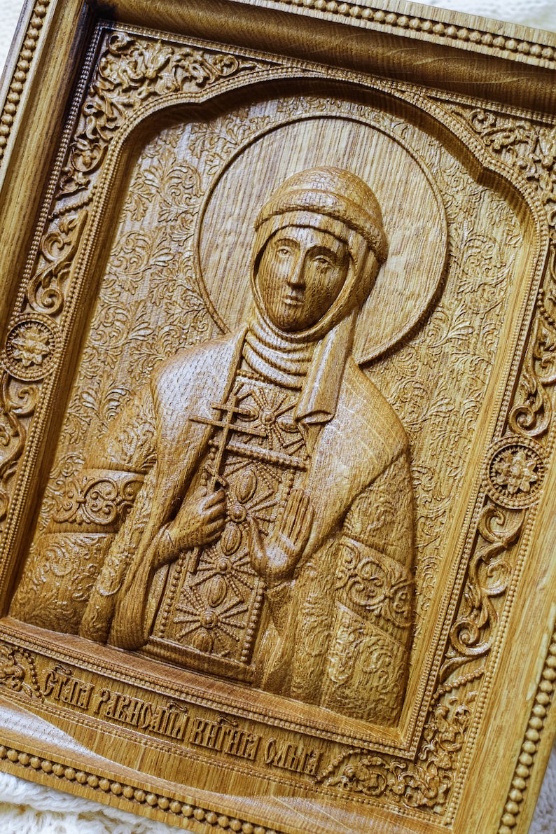 Saint Ukrainian Princess Olga Wood Carvings Orthodox Icon - Etsy