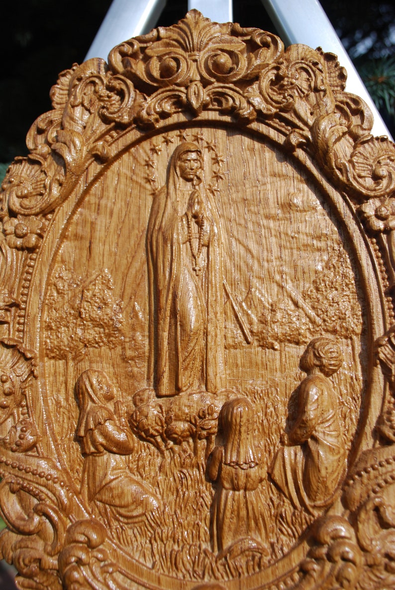 Our Lady of Fatima Catholic Wood Carved Religious Icon Wall | Etsy
