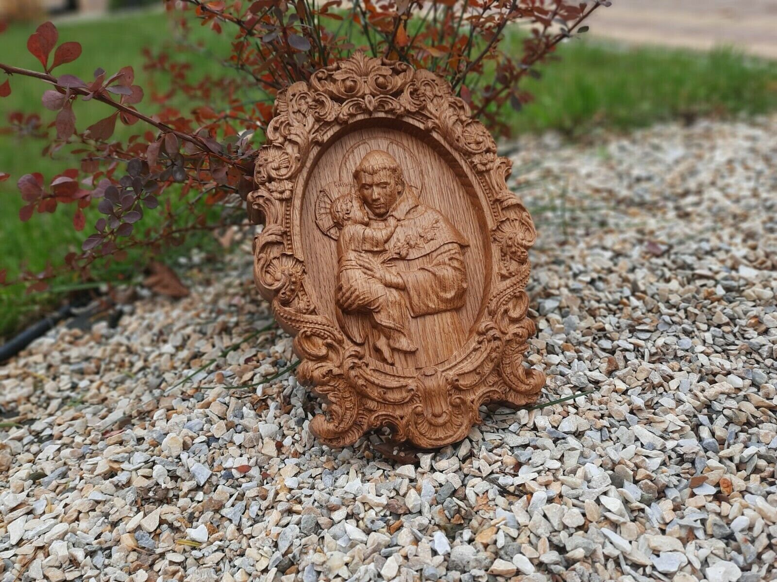 Saint Anthony Wood Carved Christian Icon Religious Wall | Etsy