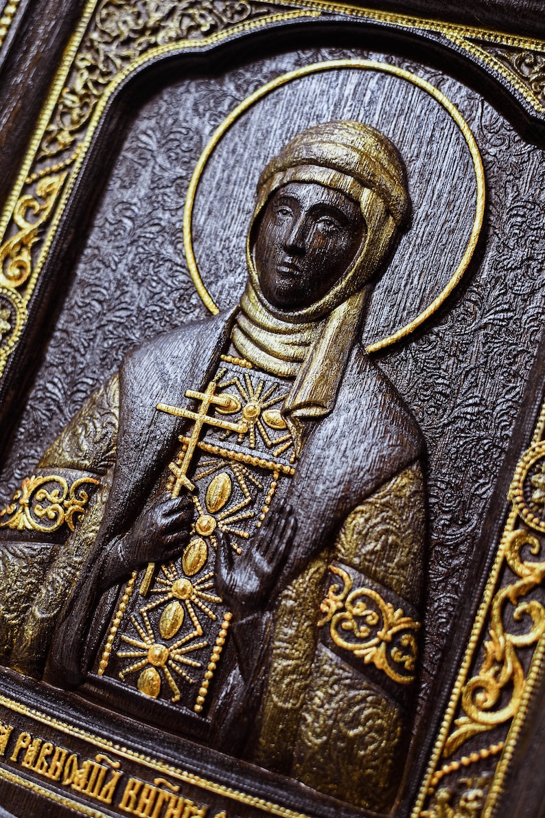 Saint Ukrainian Princess Olga Wood Carvings Orthodox Icon Saint Olga ...