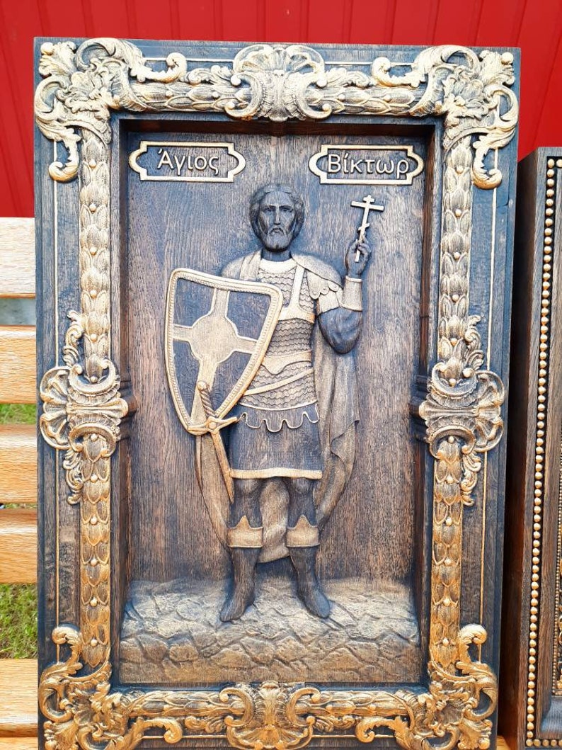 Saint Victor Wood Carvings Religious Icons Gift Ideas for - Etsy