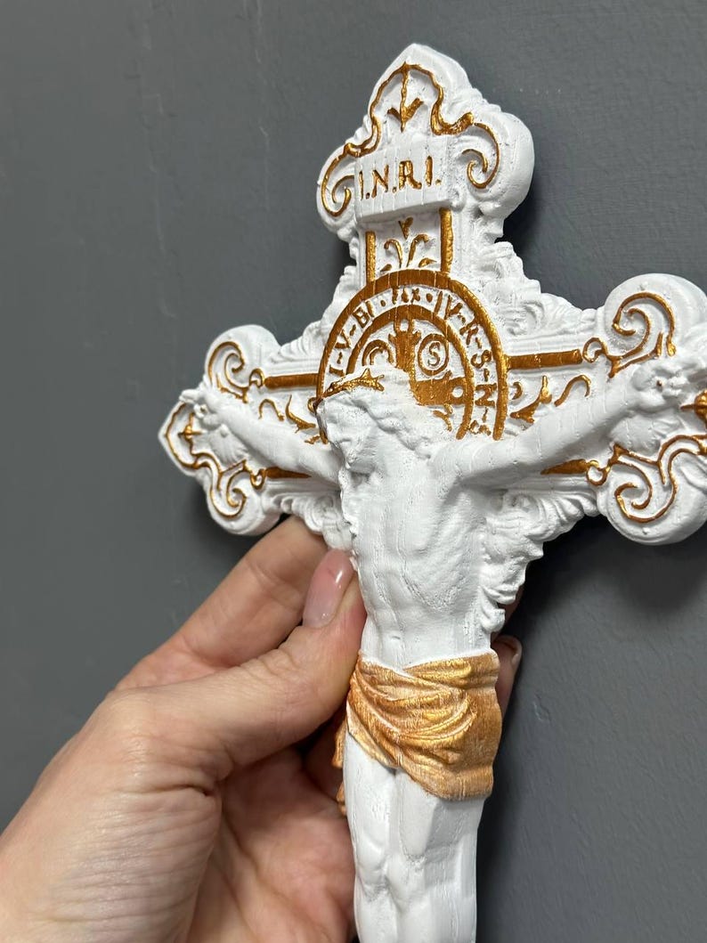 Hand Carved Wood Crucifix Wall Cross, Ornate Jesus Christian Decor - Etsy
