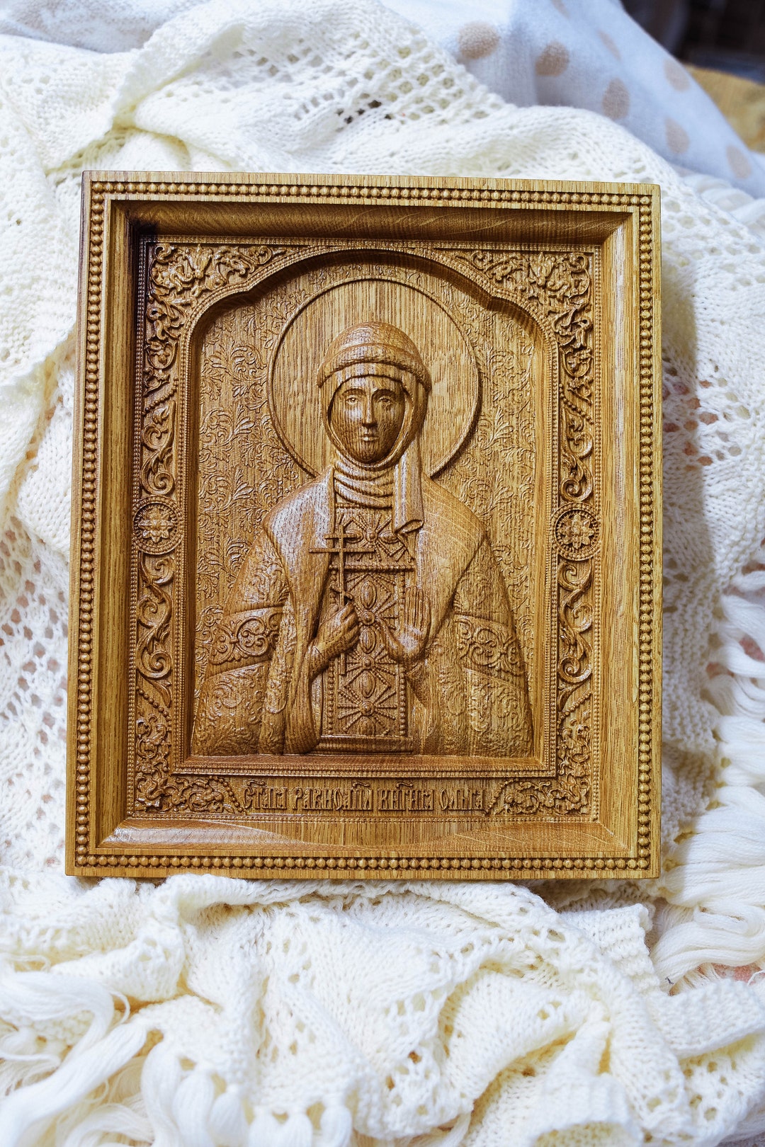 Saint Ukrainian Princess Olga Wood Carvings Orthodox Icon Saint Olga ...
