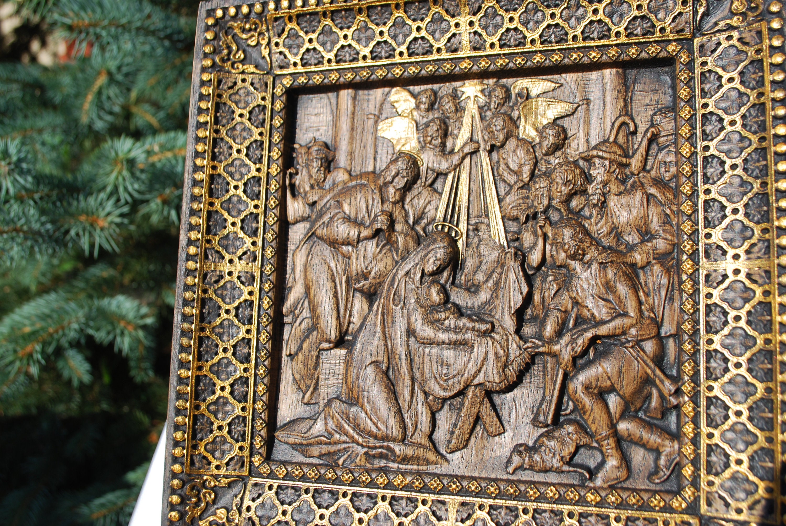 Nativity Religious gift wood carving Holy family Nativity | Etsy