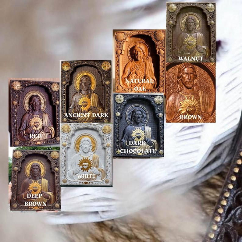 Oak Wood Carved Jesus Christ Icon: Christian Wall Art Personalized, 8 ...
