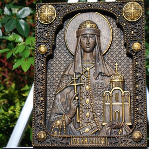 Wood Carvings Orthodox Icon Saint Olga Ukrainian Orthodox Icons ...