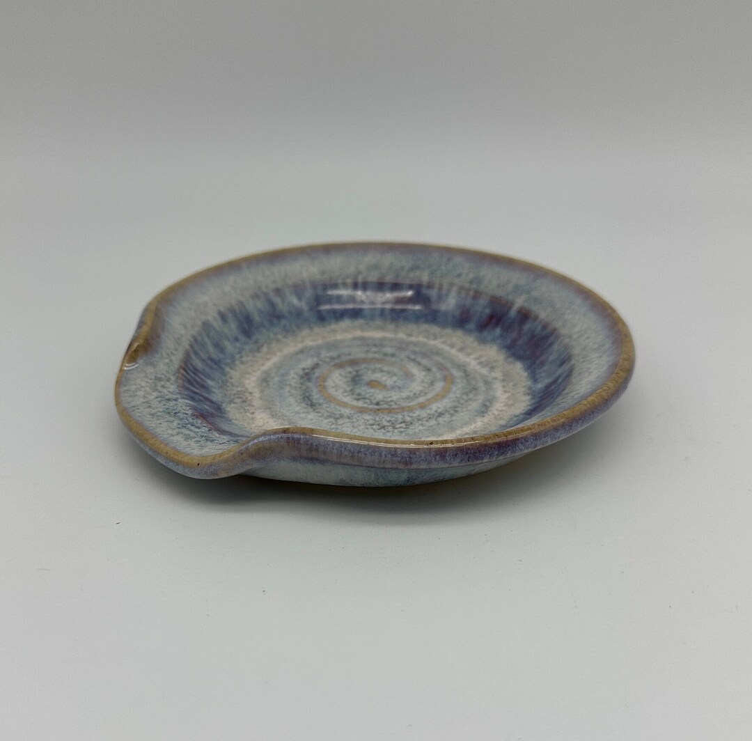 Spoon Rest in Blue & Purple Handmade Pottery Gift for Cooks Kitchen ...