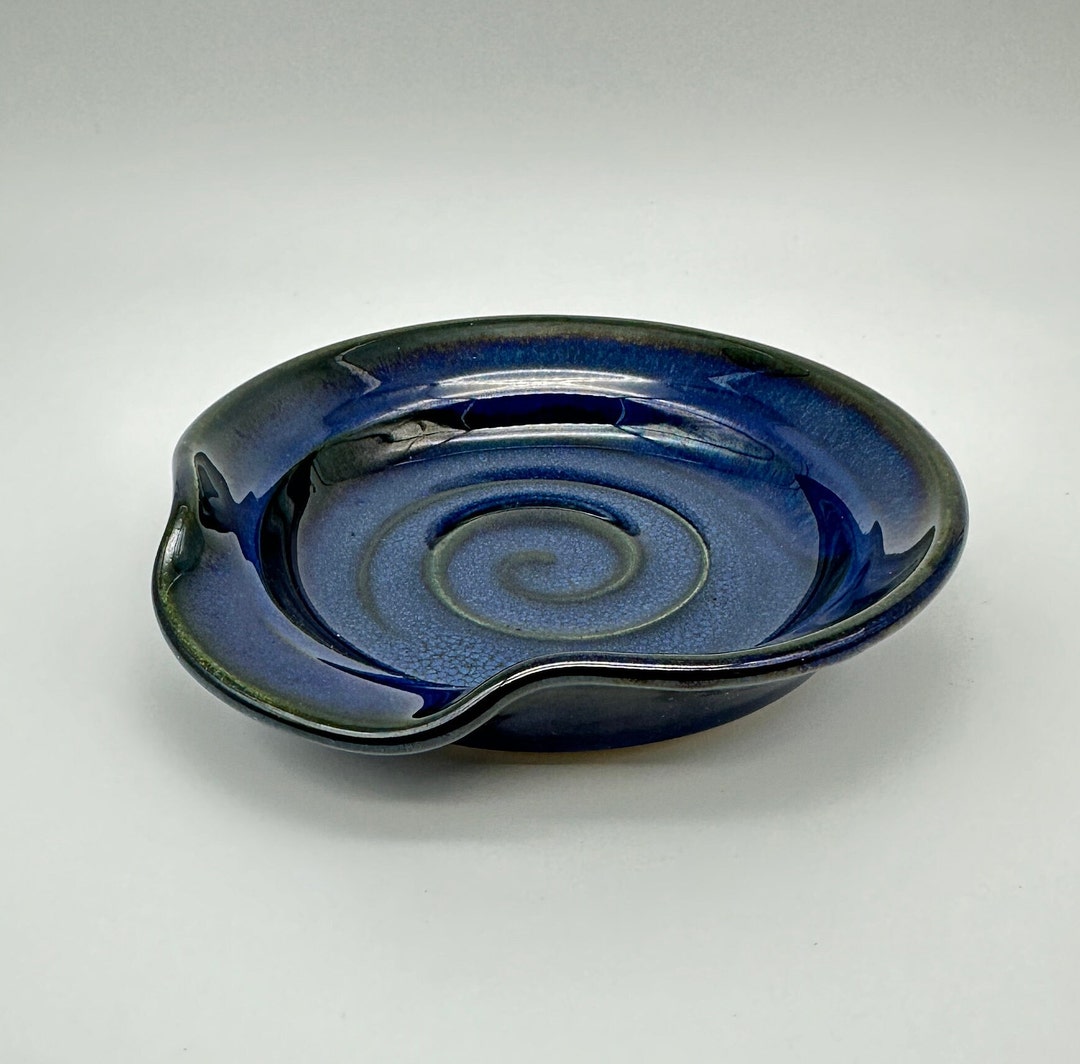 Spoon Rest in Navy Blue Handmade Pottery - Etsy
