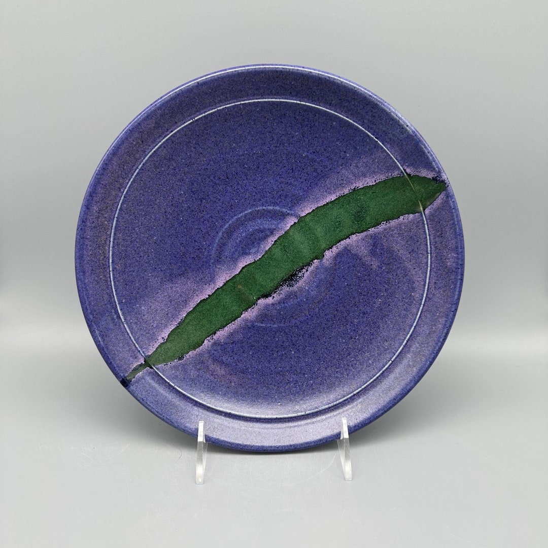 Serving/decorative Coupe-shape Plate in Eggplant Purple and Green ...
