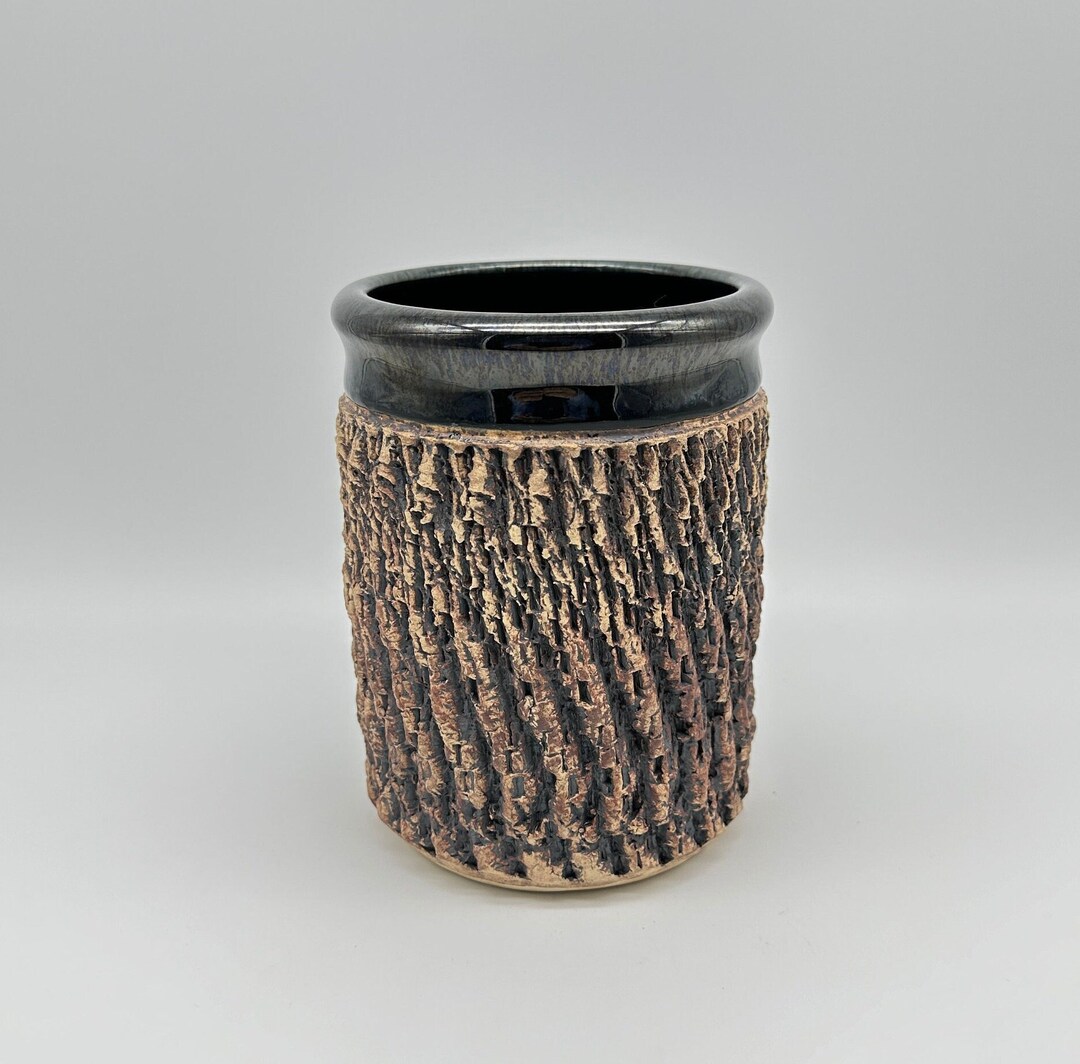 Tree Bark Vase in Black Handmade Pottery Home Décor - Etsy
