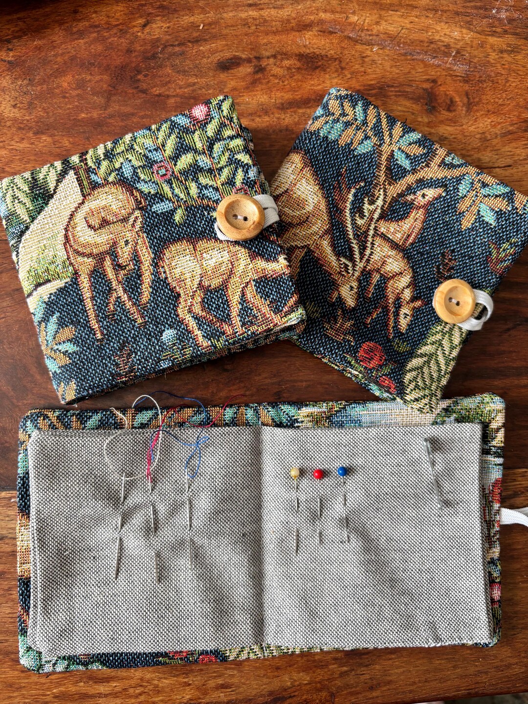 Sewing Needle Book in William Morris Tapestry Fabric. Book With Linen ...