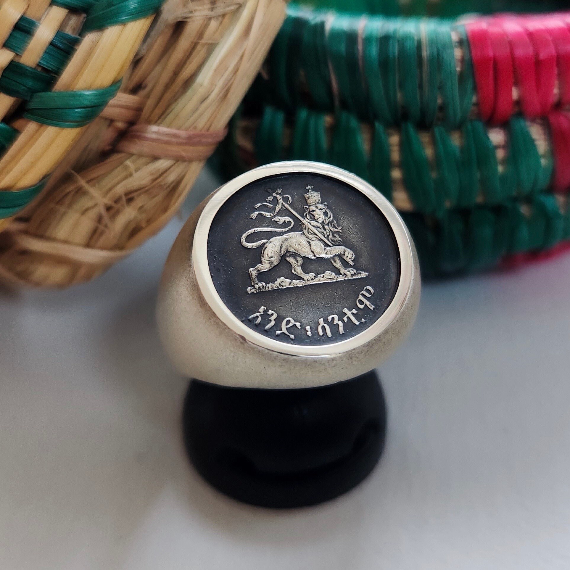 Lion of Judah Signet Ring in Solid Silver. Ethiopian Design From 1944 ...