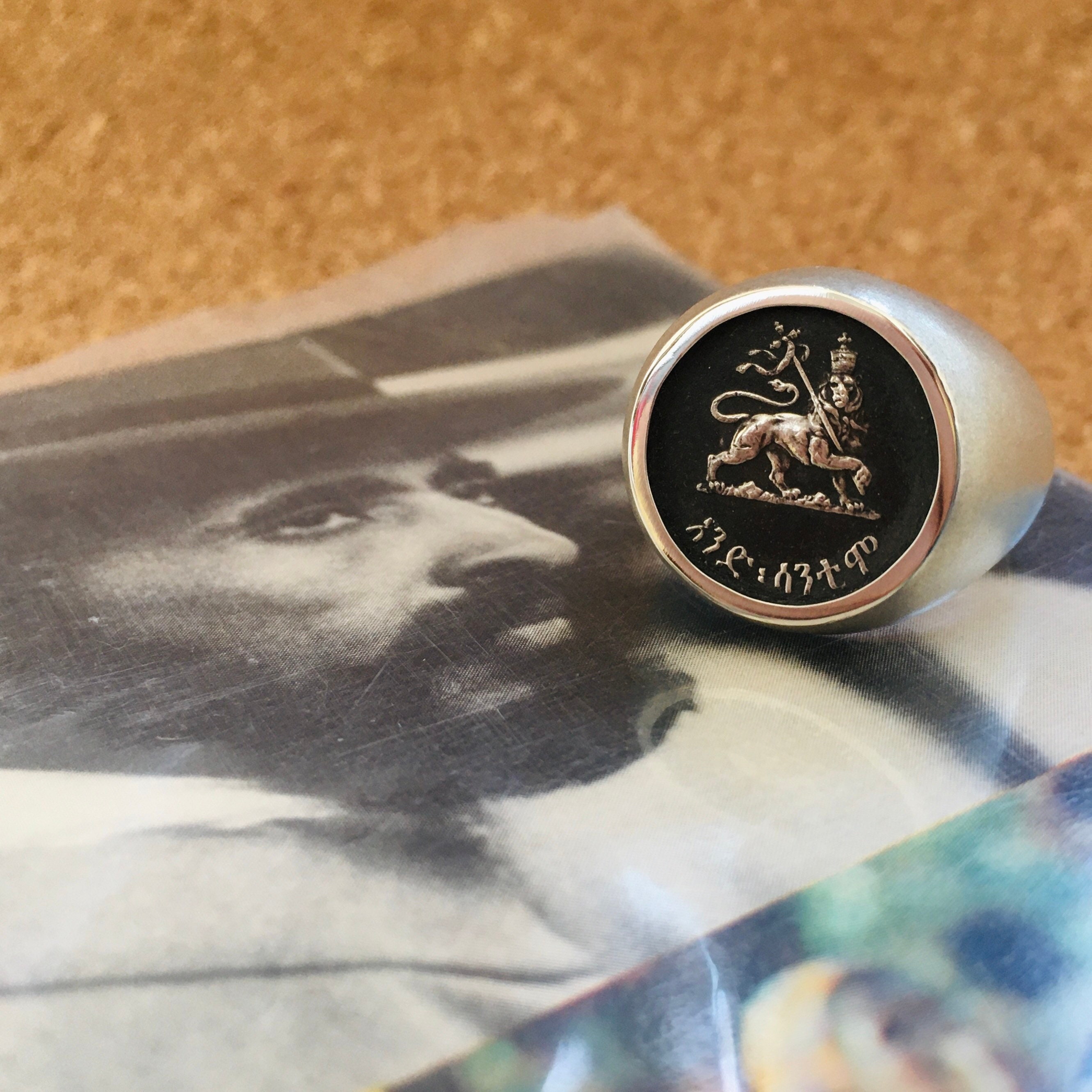 Lion of Judah Signet Ring in Solid Silver. Ethiopian Design From 1944 ...