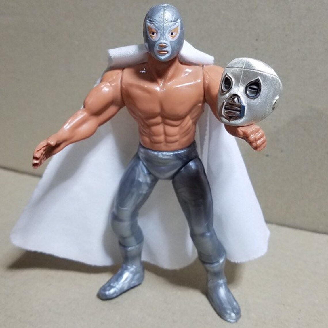 EL SANTO wrestler mask silver ring homage to Mexican lucha | Etsy