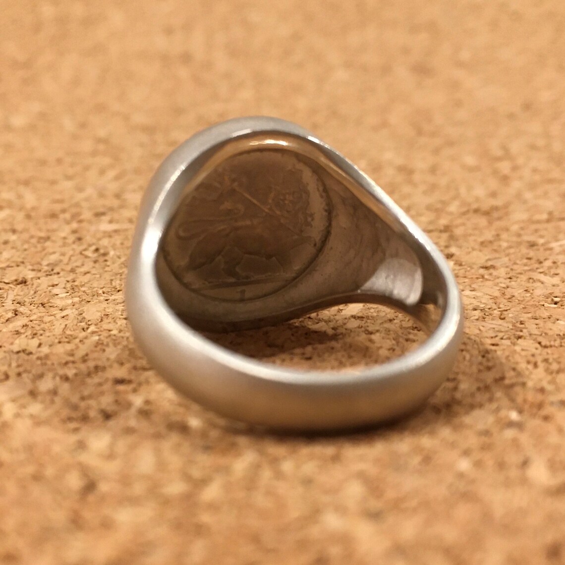 Emperor Selassie I Signet Ring. Textured Band and Blackened - Etsy