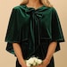 Navy Velvet Capelet Wedding Shrug Bridesmaid Shrug With Tie Ribbon ...
