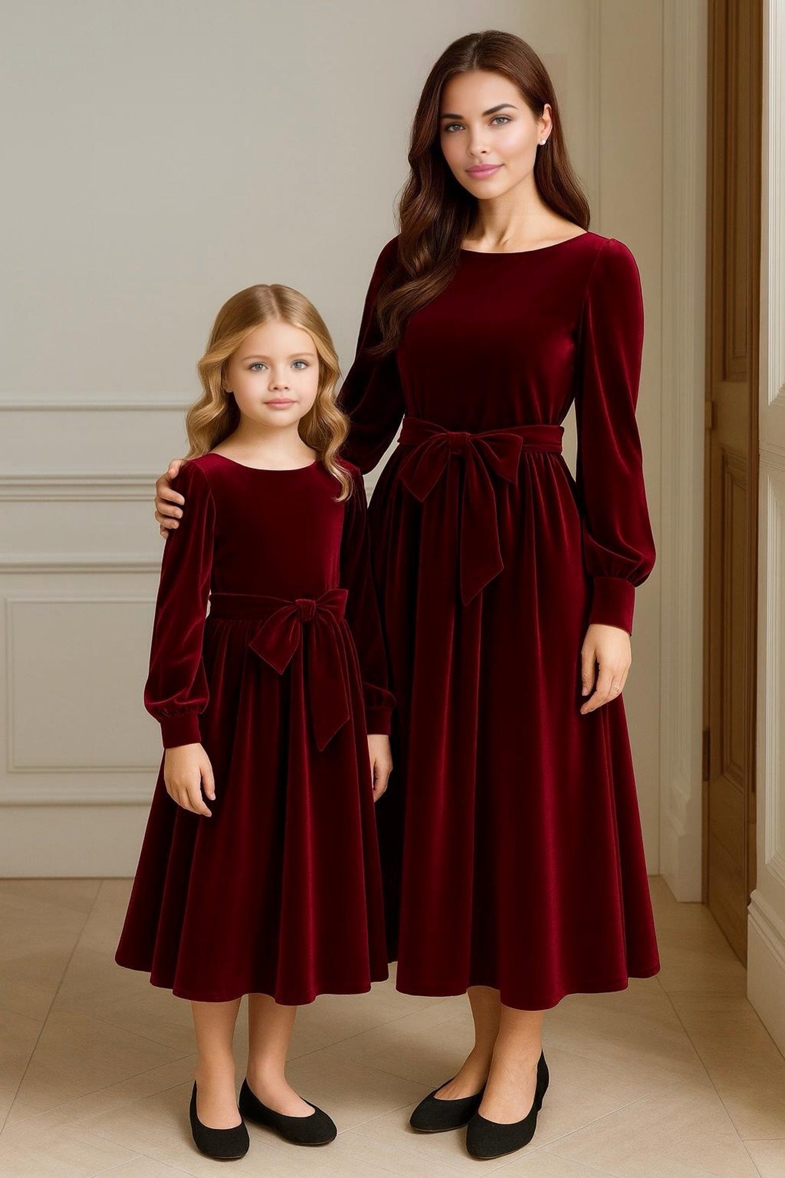 Velvet Flower Girl Dress, Baby Girl Burgundy Velvet Dress, Toddler ...