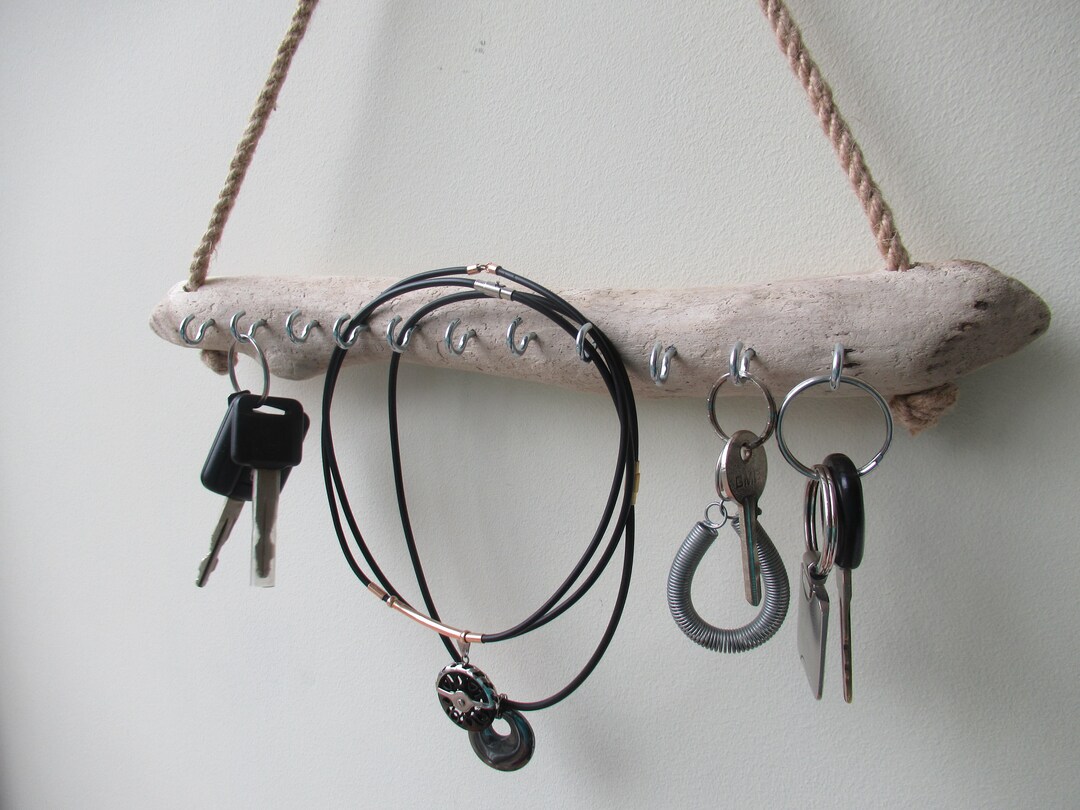 Driftwood Key Holder, 11 Key Hooks, Driftwood Wall Hanging Key Holder ...