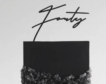 Forty Script Cake Topper - Etsy UK