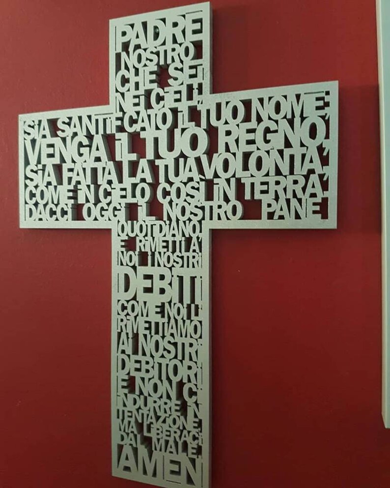 Padre Nostro Cross With Italian Our Father Prayer Wooden - Etsy
