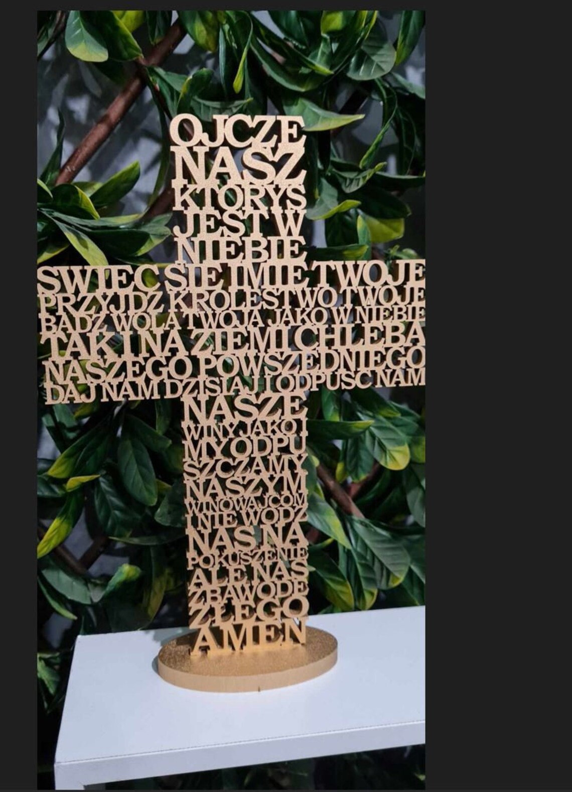 Our Father Prayer in Polish Language Designed in Shape of a Cross ...