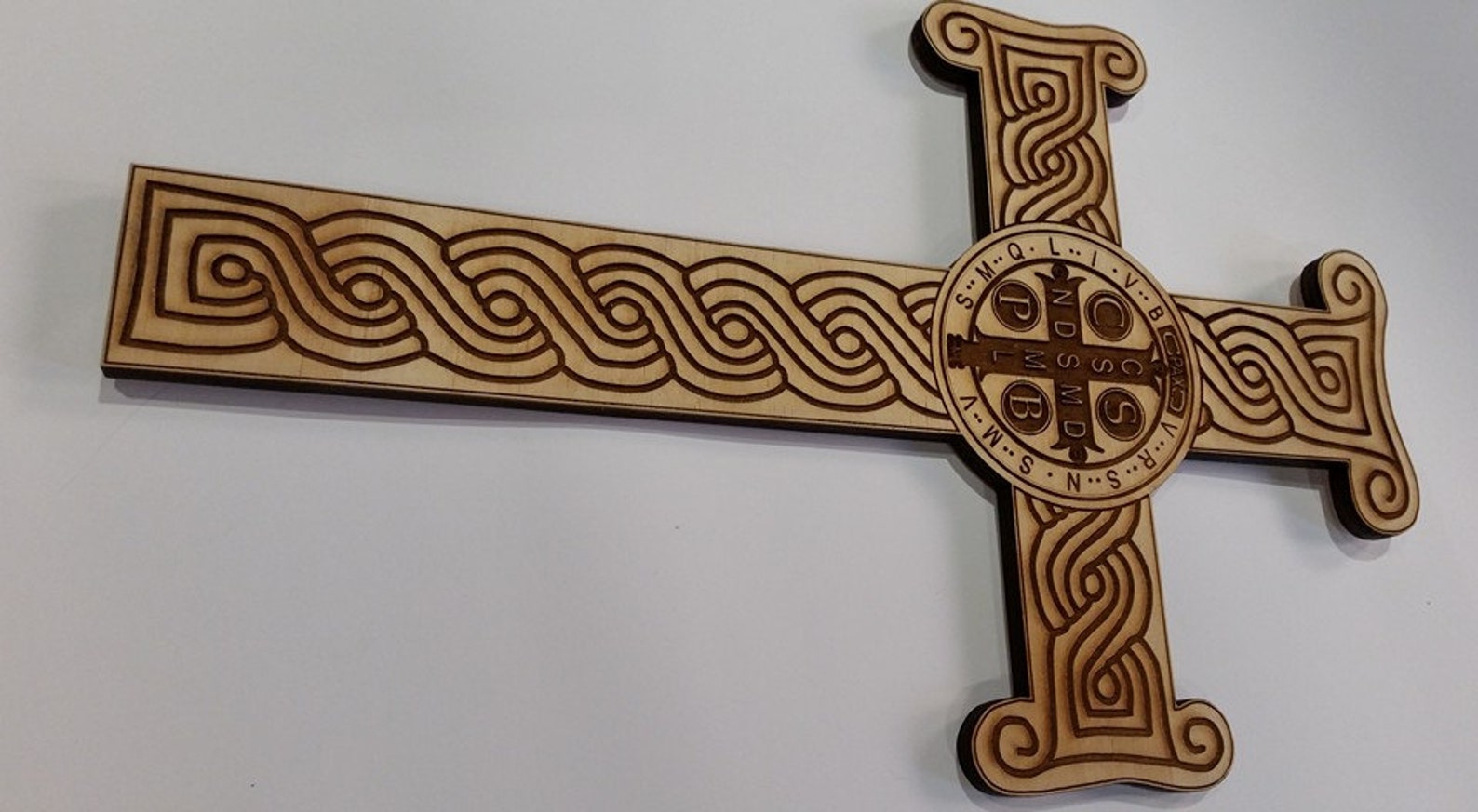 Wooden Wall Crosses With Croatian Pleter and St Benedict Center - Etsy