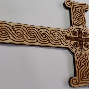 Wooden Wall Crosses With Croatian Pleter and St Benedict Center - Etsy