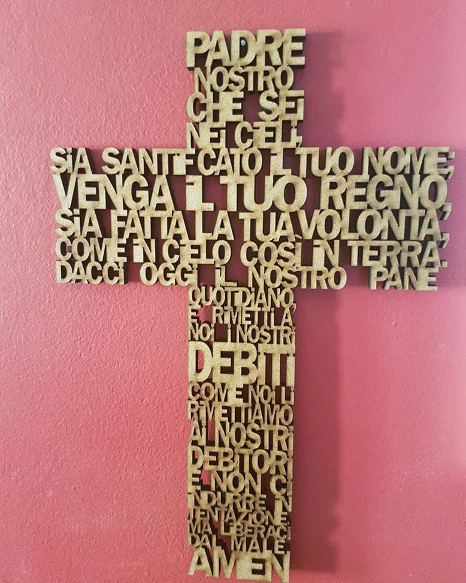 Padre Nostro Cross With Italian Our Father Prayer Wooden - Etsy