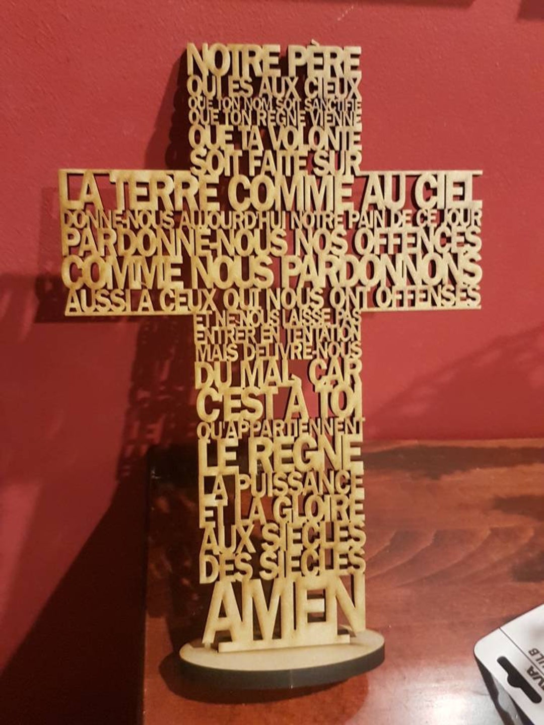 Notre Prière Du Père En Français, Our Father Cross in French Language ...
