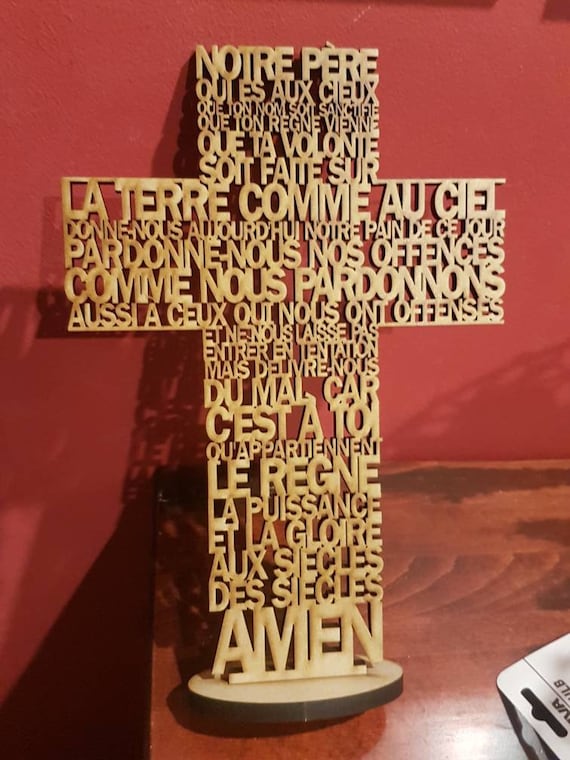 Notre Prière Du Père En Français Our Father Cross in French | Etsy