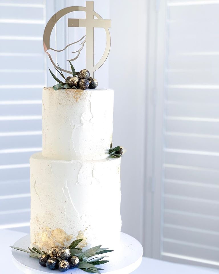 Topper de pastel religioso cruz con una paloma topper de - Etsy México