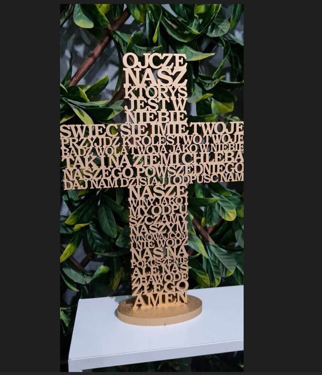 Our Father Prayer in Polish Language Designed in Shape of a Cross ...