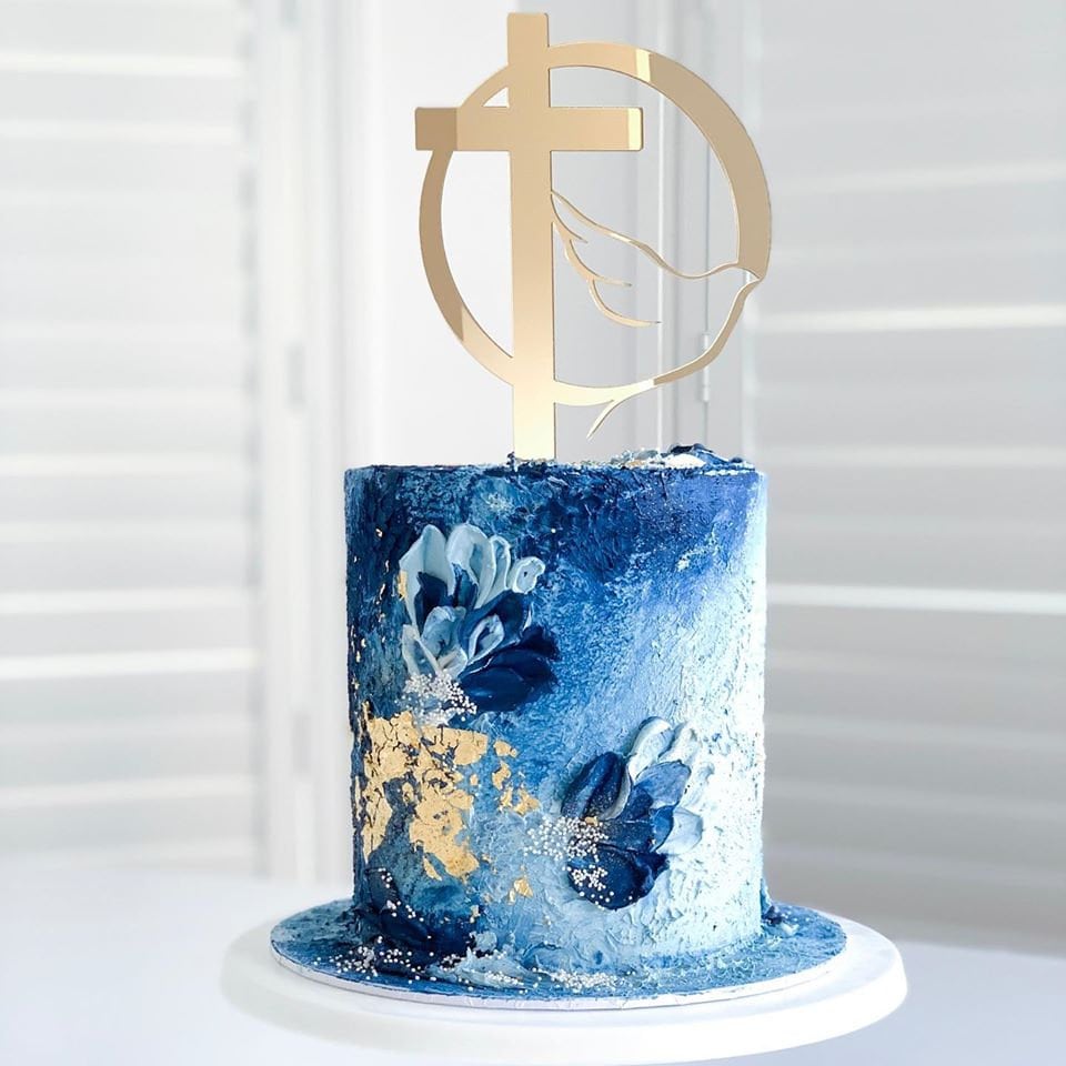 Religious Cake Topper Cross With a Dove Holy Spirit Topper - Etsy