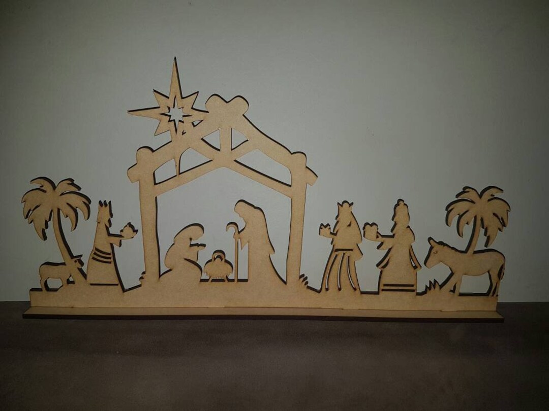 Nativity Scene, Laser Cut Nativity Scene - Etsy