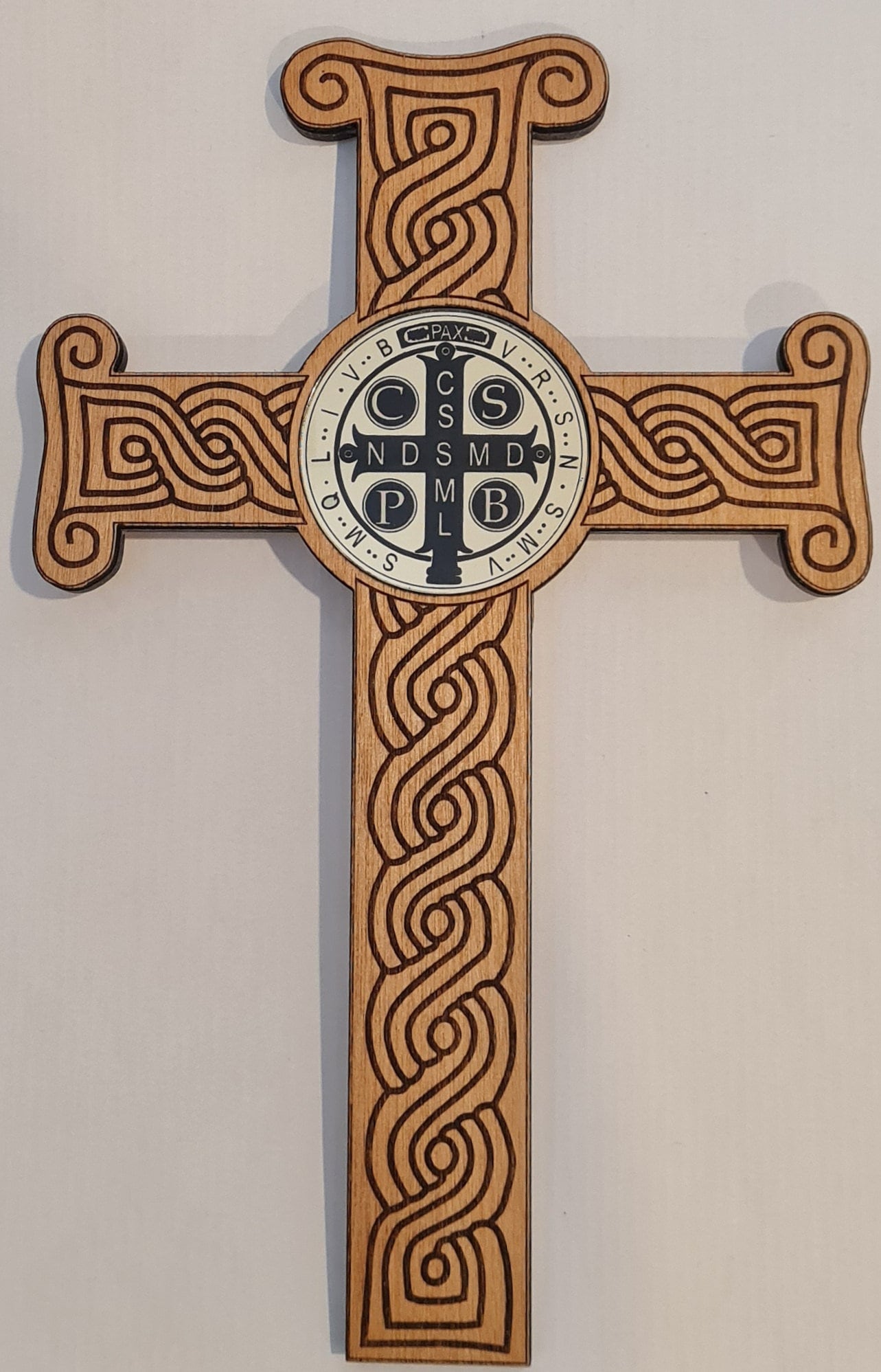 Wooden Wall Crosses With Croatian Pleter and St Benedict Center - Etsy