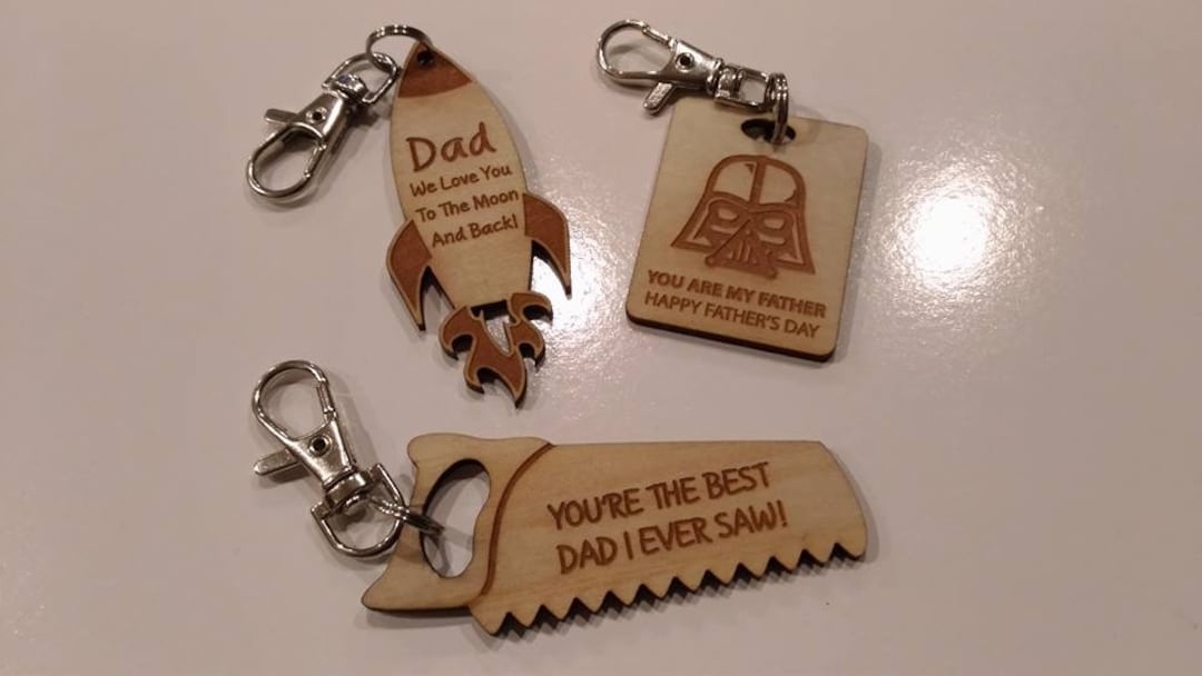 Father's Day Keyrings. Gift Tags With Key Chain for Father's Day ...