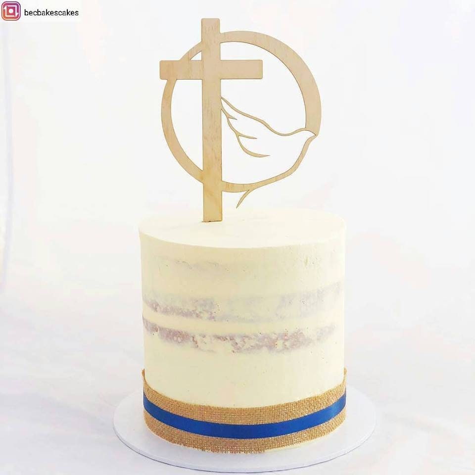Topper de pastel religioso cruz con una paloma topper de - Etsy México