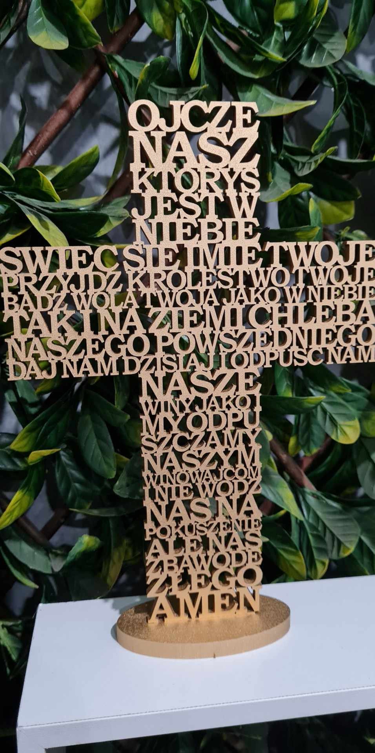Our Father Prayer in Polish Language Designed in Shape of a Cross ...